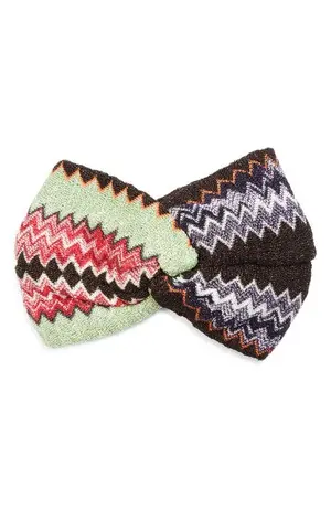 Missoni Knotted Zigzag Headband - Black Multi