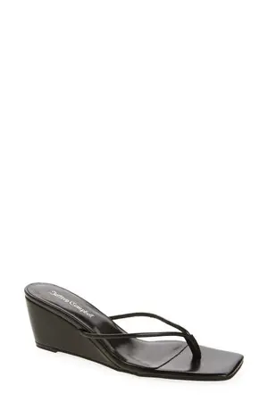 Jeffrey Campbell Simplicity Wedge Flip Flop - Black