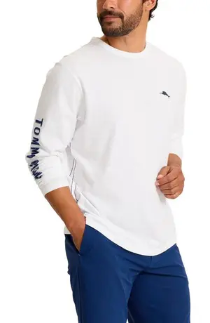 Tommy Bahama Piña Cabana Long Sleeve Lux Cotton Graphic T-shirt - White