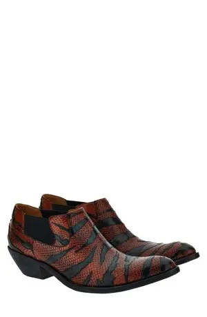 Versace Tiger Python Embossed Texan Boots