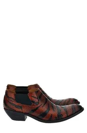 Versace Tiger Python Embossed Texan Boots