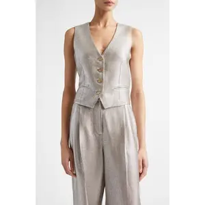 St. John Lamé Suiting Vest