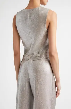St. John Lamé Suiting Vest