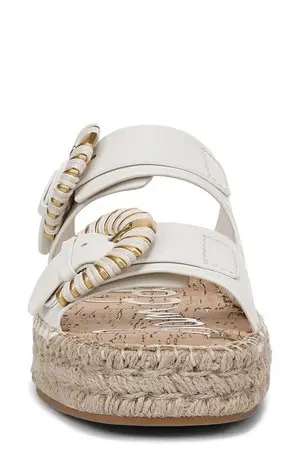 Sam Edelman Tabbey Espadrille Platform Slide Sandal - Bright White