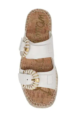 Sam Edelman Tabbey Espadrille Platform Slide Sandal - Bright White