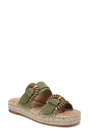 Sam Edelman Tabbey Espadrille Platform Slide Sandal - Summer Olive