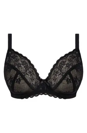 Freya Quinn Lace Underwire Plunge Bra - Black