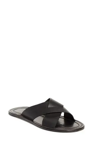 THE ROW Malick Crisscross Slide Sandal - Black