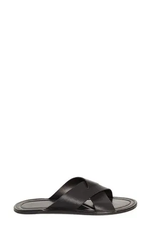 THE ROW Malick Crisscross Slide Sandal - Black