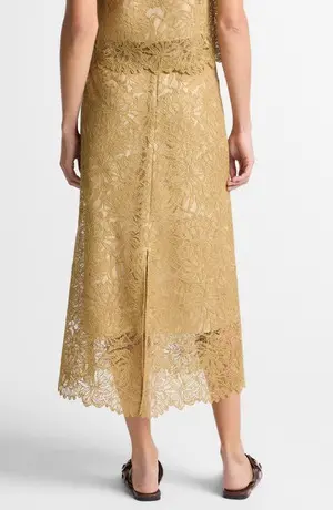 Vince Lace Slip Midi Skirt