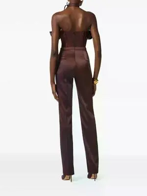 Elisabetta Franchi Ruffled Off-shoulder Jumpsuit - Brown