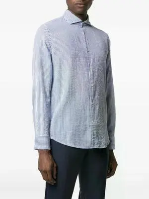 DEPERLU Button-up Striped Cotton Shirt