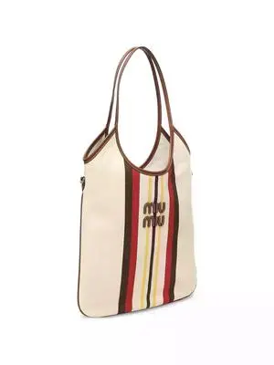 Miu Miu Striped-pattern Tote Bag