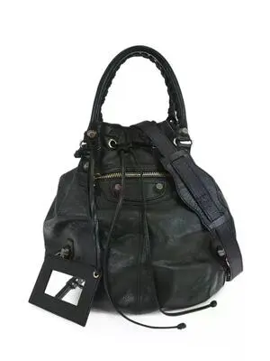 Balenciaga 2010s Pompon Leather Tote Bag