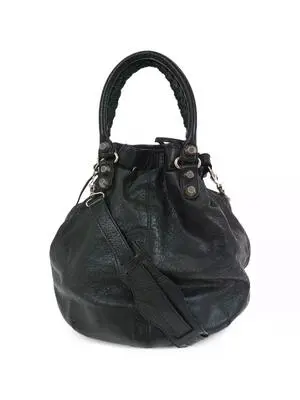 Balenciaga 2010s Pompon Leather Tote Bag
