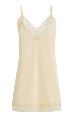 ELCE Pietra Lace-trimmed Satin Mini Dress - Yellow