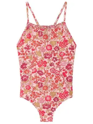 Bonpoint Laika Floral One-piece Swimsuit - Pink & Purple