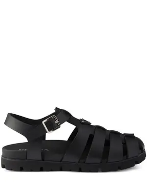 Prada Rubber Fisherman Sandals - Black