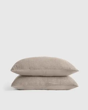 Quince Organic Waffle Sham Set - Dove