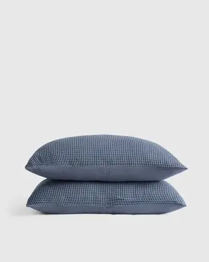Quince Organic Waffle Sham Set - Mineral