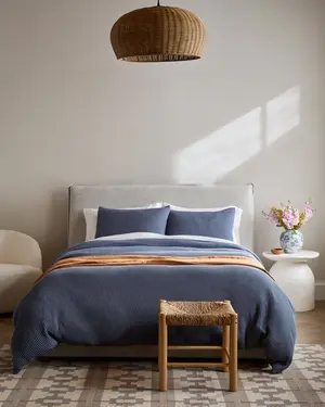 Quince Organic Waffle Sham Set - Mineral