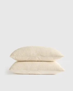 Quince Organic Waffle Sham Set - Undyed