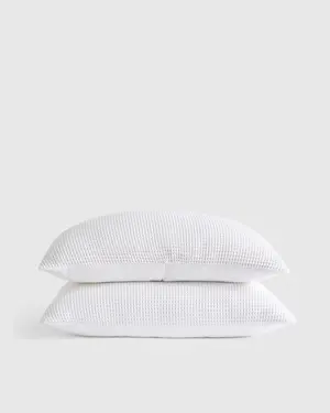 Quince Organic Waffle Sham Set - White