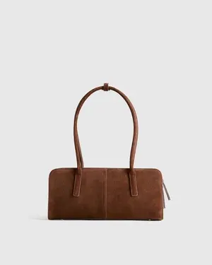 Quince Bea Suede Shoulder Bag - Chocolate Brown