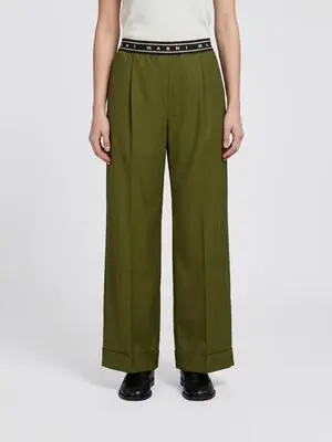Marni Virgin Wool Palazzo Trousers - Green