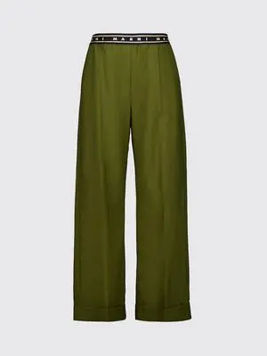 Marni Virgin Wool Palazzo Trousers - Green