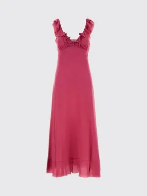 Chloé Silk Maxi Dress With Ruffled V-neck - Green