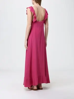 Chloé Silk Maxi Dress With Ruffled V-neck - Violet