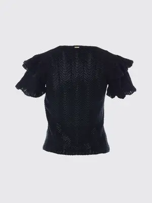 TWINSET Perforated Cotton Knit Top