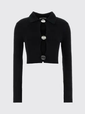 JIL SANDER Ribbed Polo Sweater With Metallic Button Detail