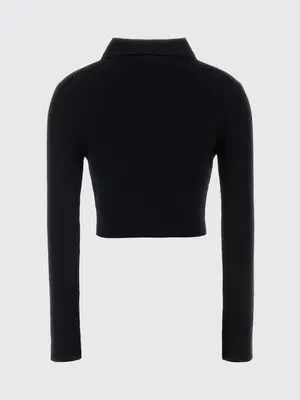 JIL SANDER Ribbed Polo Sweater With Metallic Button Detail