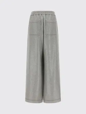 Brunello Cucinelli Wide Leg Drawstring Trousers - Silver