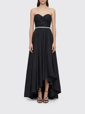 Pinko Pinko Taffeta Sweetheart Off-the-Shoulder Gown With Jeweled Belt Black