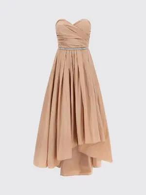 Pinko Taffeta Sweetheart Off-the-shoulder Gown With Jeweled Belt - Pink