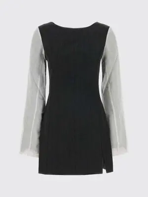 Our Legacy Pinstripe Mini Dress With Contrasting Sleeves - Grey