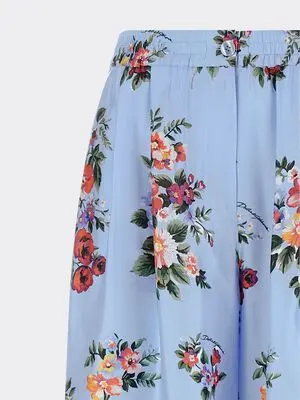 Dolce & Gabbana Floral Print Silk Palazzo Trousers