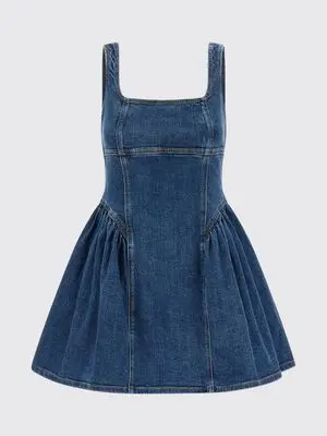 SELF-PORTRAIT Denim Fit & Flare Dress