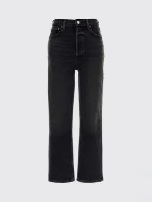 AGOLDE High Rise Straight Leg Jeans - Black