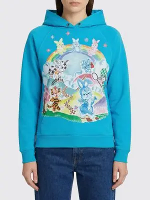 Kenzo Graphic Print Cotton Hoodie - Blue