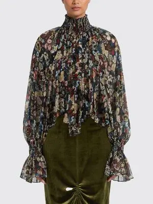 Khaite Floral Print High Neck Top