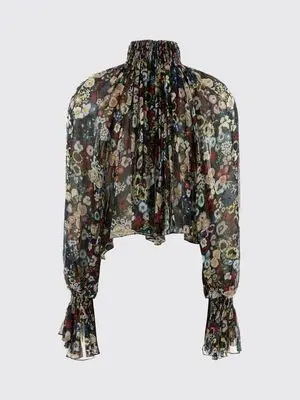Khaite Floral Print High Neck Top