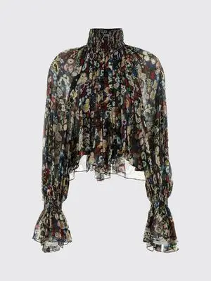 Khaite Floral Print High Neck Top