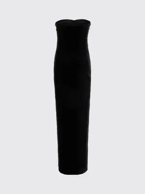 Alessandra Rich Viscose And Silk Dress With Bows - Black