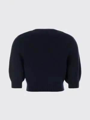 Khaite Cropped Puff Sleeve Sweater - Navy