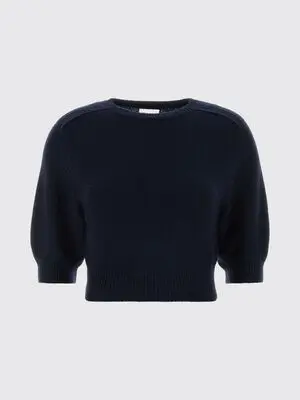 Khaite Cropped Puff Sleeve Sweater - Navy
