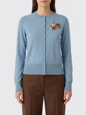 Dolce & Gabbana Silk Cardigan With Floral Embroidery - Blue